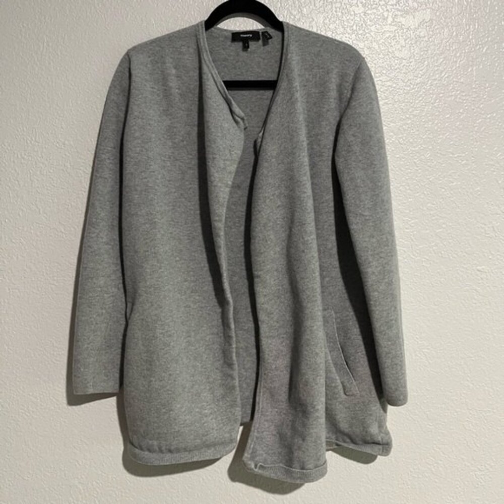 Theory Gray Nyma Ko Merino Wool Angora Blend Open Fro… - Gem